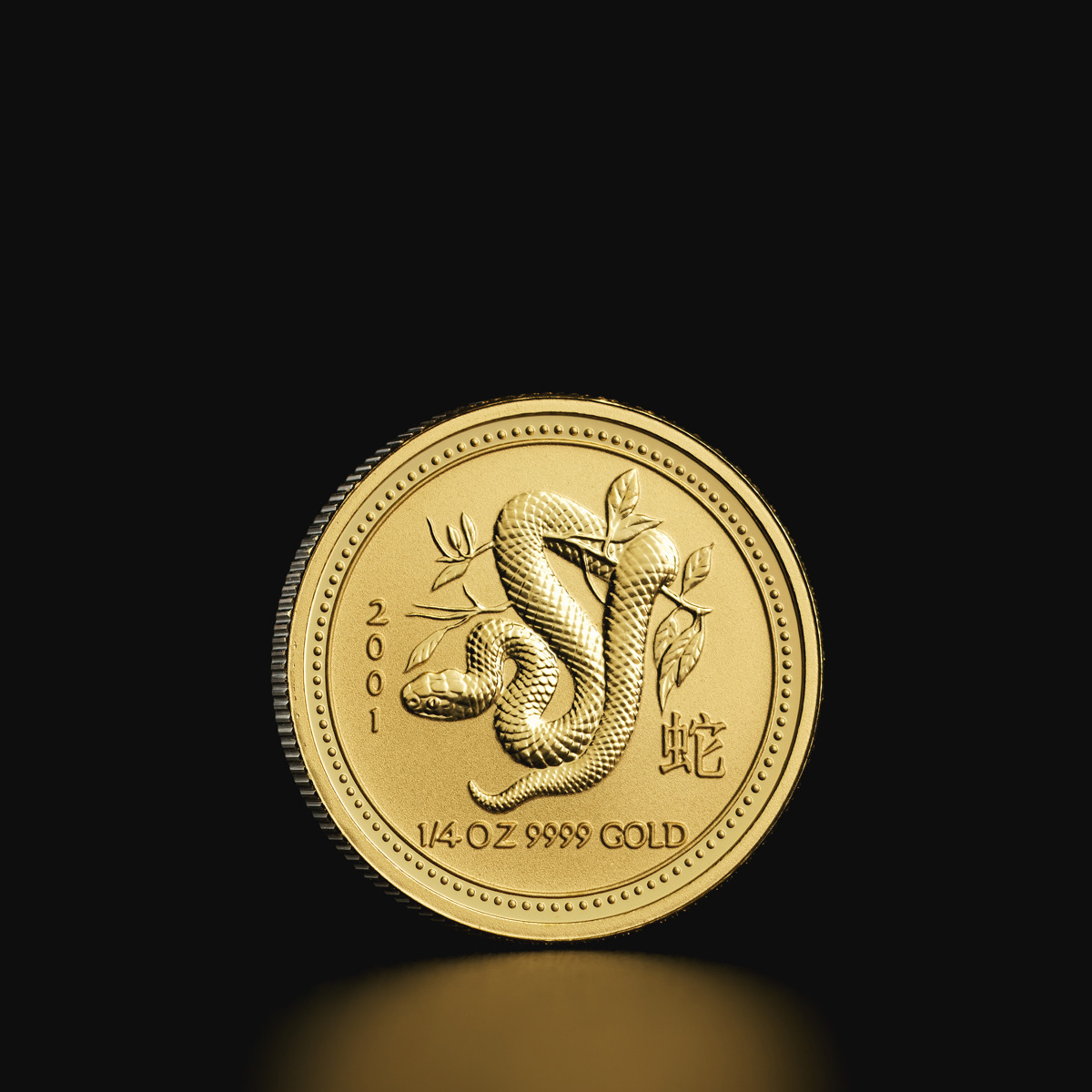 1/4 oz Australian Lunar Year of the Snake 2001 Gold Coin - Tavex ...