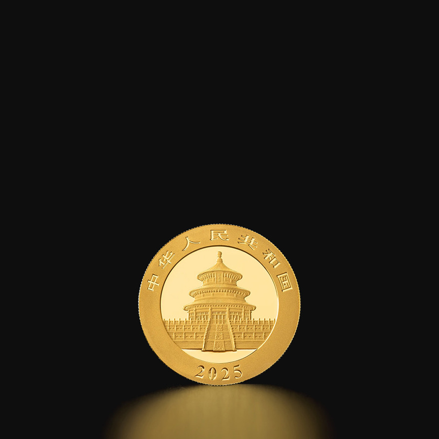 1 gramman Kiinan Panda kultakolikko, 2025 - Tavex - Valuutta, Kulta, Hopea