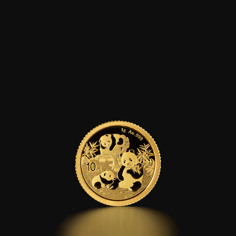 1 gramman Kiinan Panda kultakolikko, 2025 - Tavex - Valuutta, Kulta, Hopea