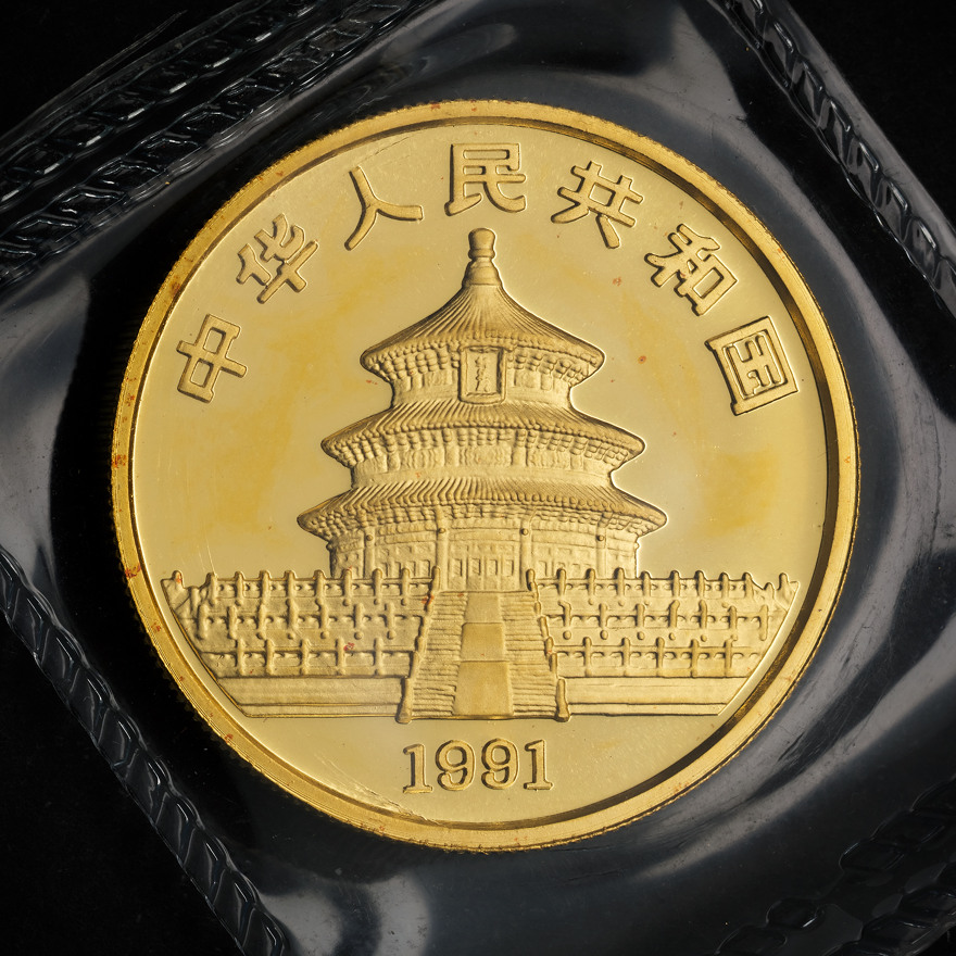 1 oz Chinese Panda 1991 Gold Coin - Tavex - Valuutta, Kulta, Hopea