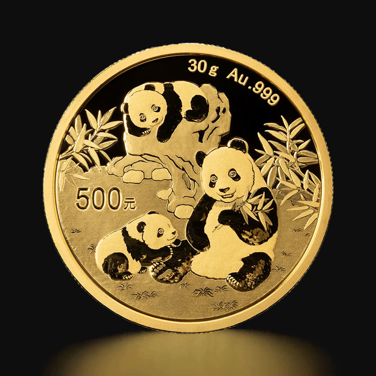 30 gramman Kiinan Panda kultakolikko, 2025 - Tavex - Valuutta, Kulta, Hopea